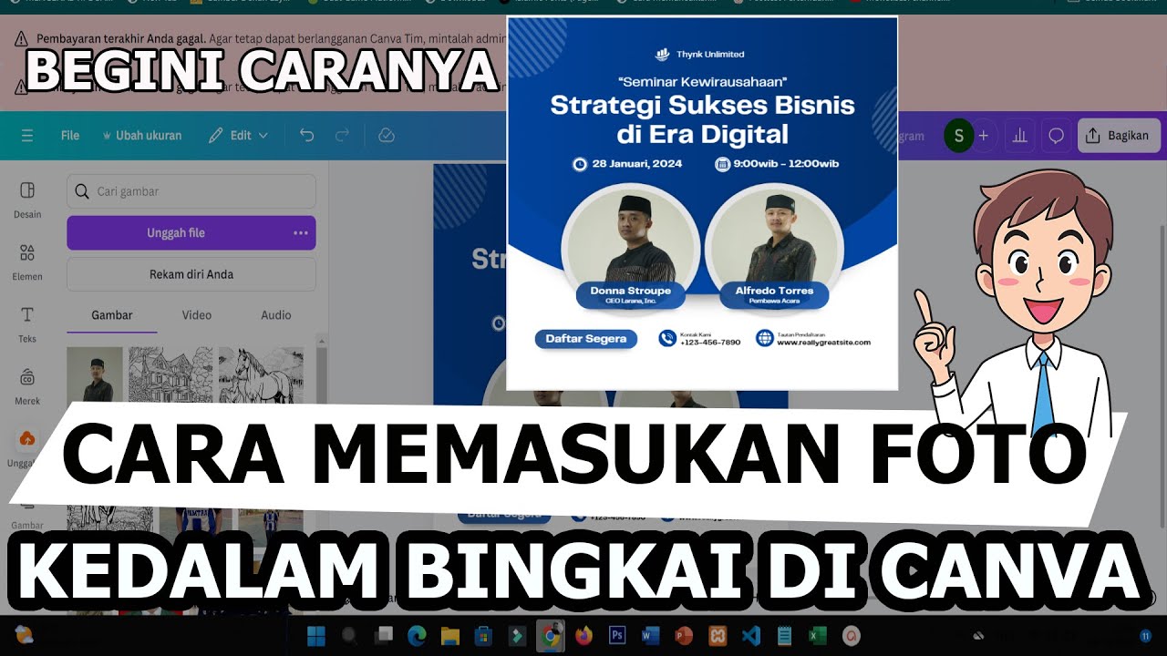 CARA MEMASUKKAN FOTO KE BINGKAI/FRAME CANVA - YouTube