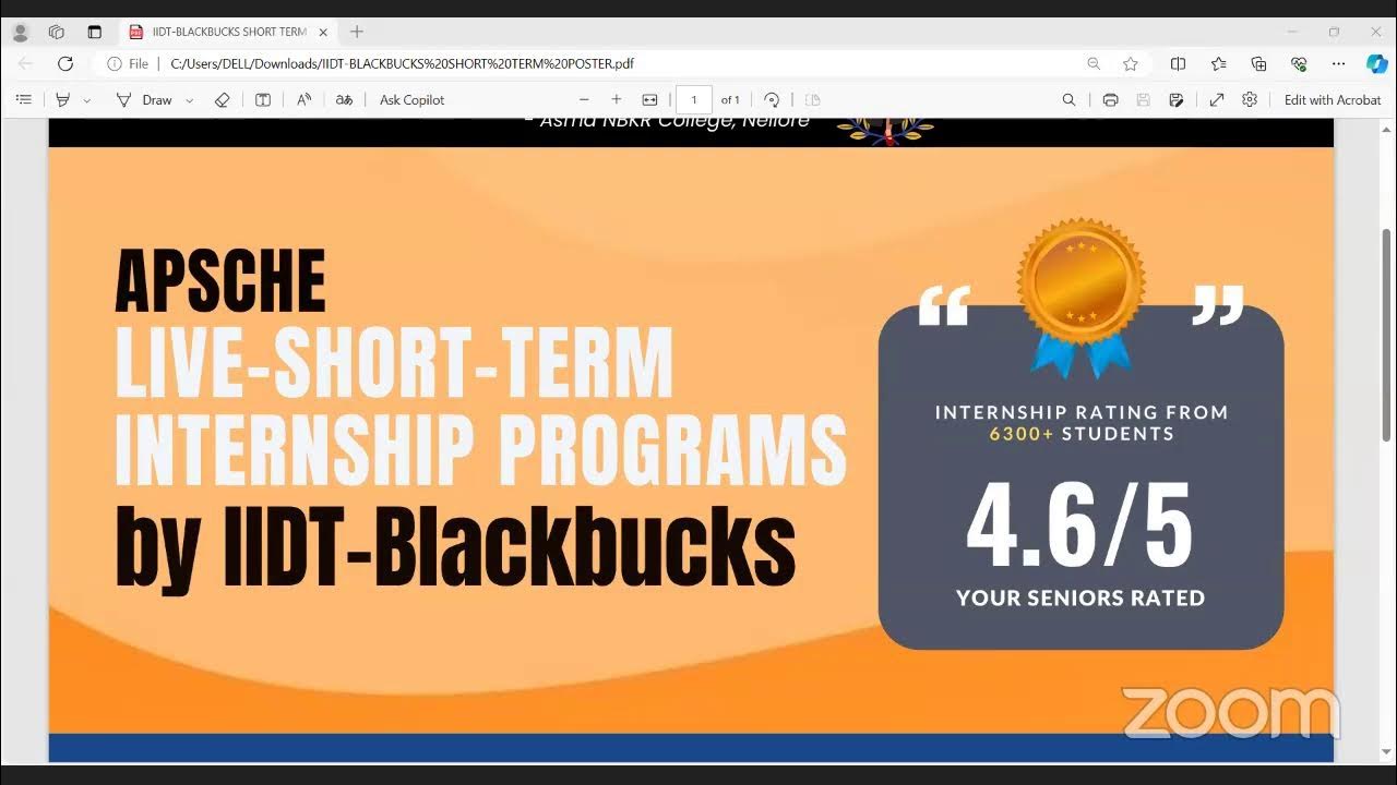 IIDT - Blackbucks Internships Orientation Session | APSCHE - YouTube