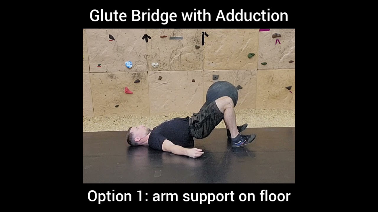 Glute Bridge with Adduction- 10lb Med Ball - YouTube