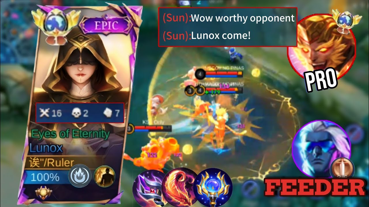 LUNOX GAMEPLAY MVP LOSS AGAINST PRO AND AGGRESSIVE SUN! BAD LUCK FOR ...