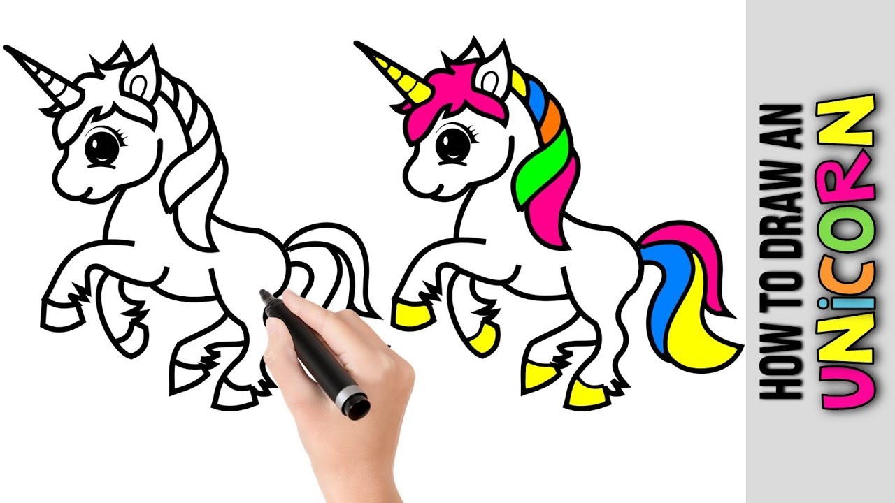 How To Draw An Unicorn ★ Cute Easy Drawings Tutorial For Beginners Step ...