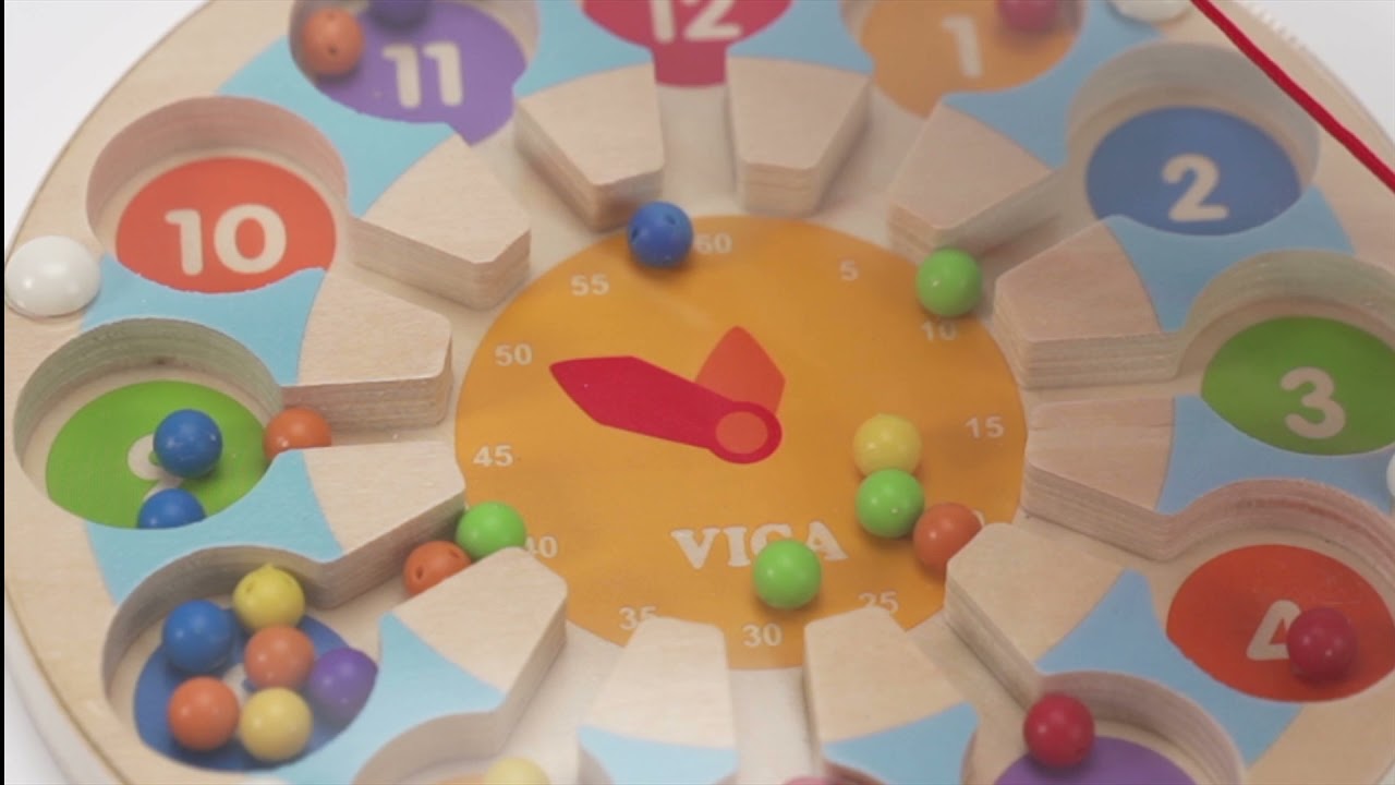 VIGA Magnetic Bead Trace Toy Clock - YouTube