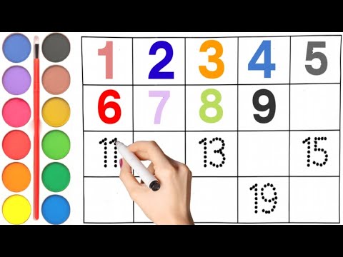 Learning numbers, one two three four, 123 counting, counting numbers ...