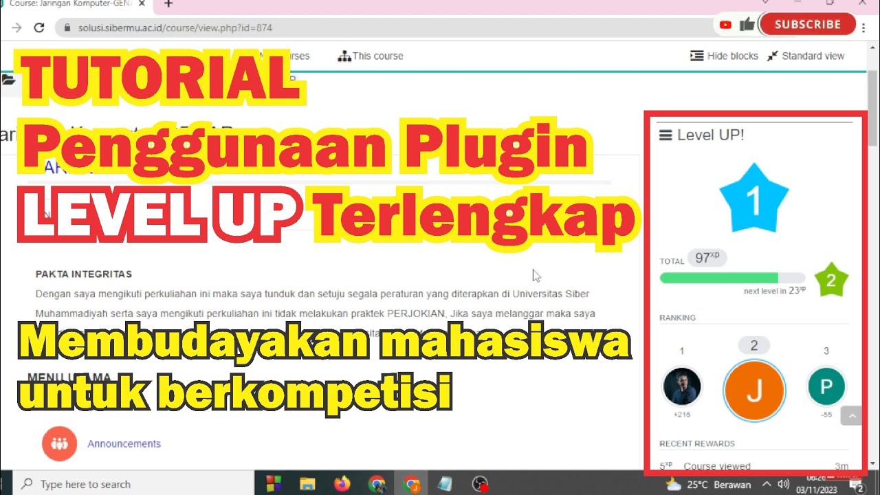 Tutorial Penggunaan Level Up di moodle paling lengkap untuk memacu ...