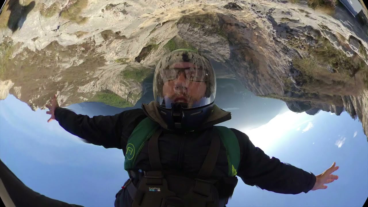 BASE JUMP Brento, Italy, triple front-flip, slick tracking - YouTube