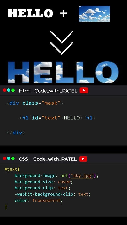 Text Making Using Html And Css 😍 Add Image To Text Textmasking Codinghacks Htmlcss