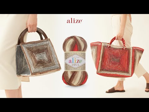 Alize Diva Batik ile Zincir İşi Plaj Çantası