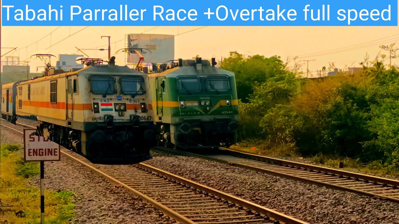 Mind-Blowing Train Overtake! 😳🚆::surprisedly This train parallelly ...