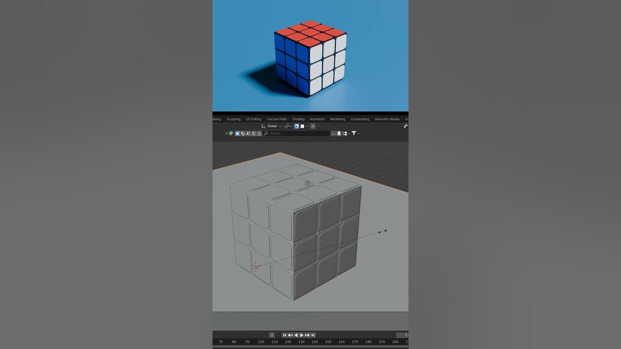 Blender 3d -Create a 3d rubiks cube | render | beginner tutorial #blender #animation #3d blender ...