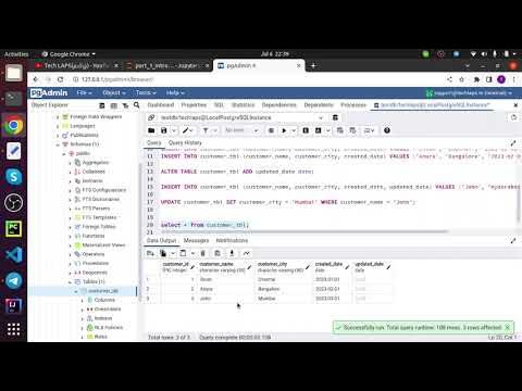 How to use Update and Delete Table Data command in SQL | PostgreSQL | Tech LAPS | TLAPS | Part 5 ...