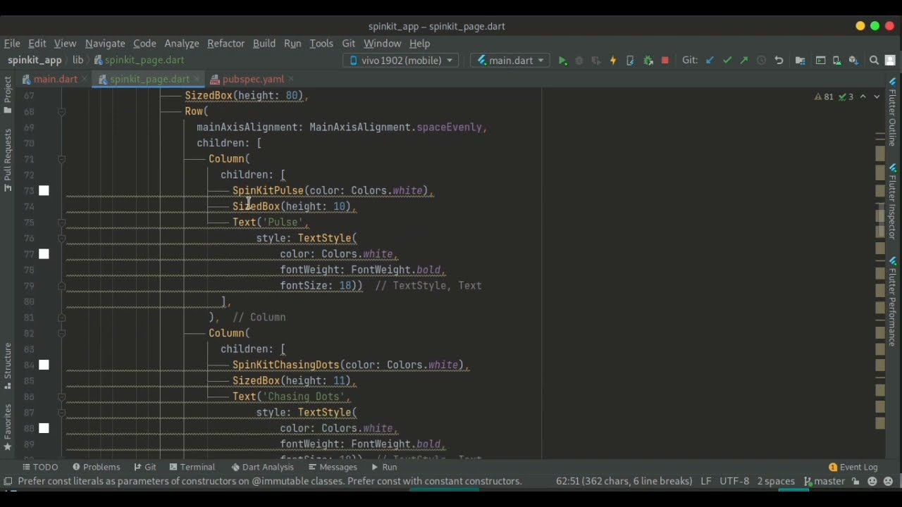 Flutter loading spinner #flutter #short #shortsvideo #shorts # ...