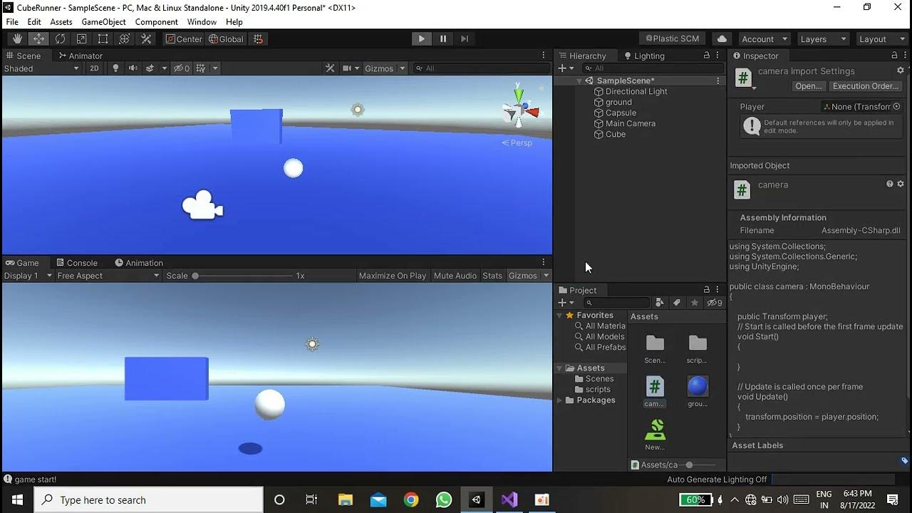 how to create a camera follow script in unity #unity #gamedev #english ...