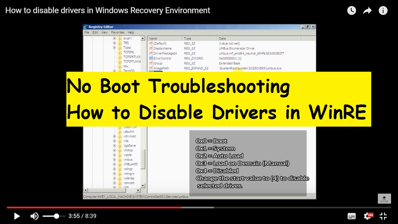 Windows No Boot Troubleshooting Tutorial | How to disable drivers in ...