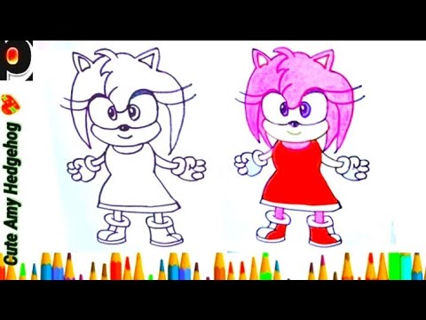 How to draw amy rose sonic the hedgehog easy 2022? - YouTube