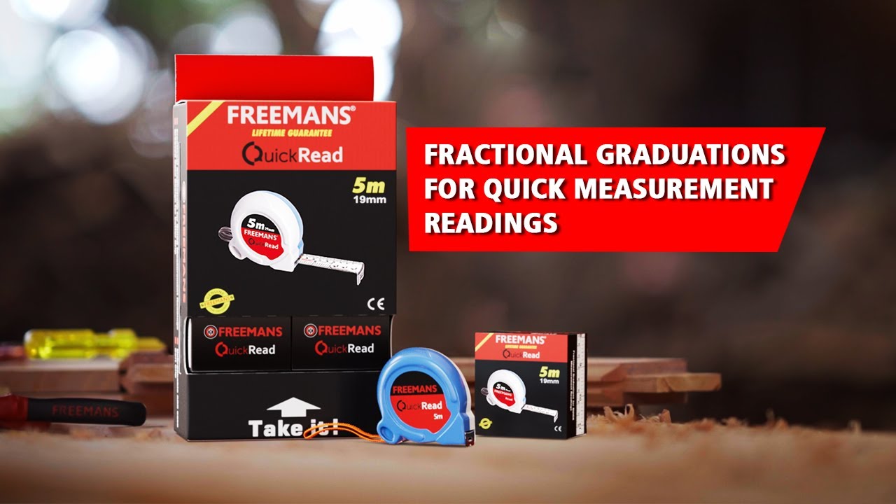 FREEMANS QUICKREAD Measuring Tape with Fractional Graduations - YouTube