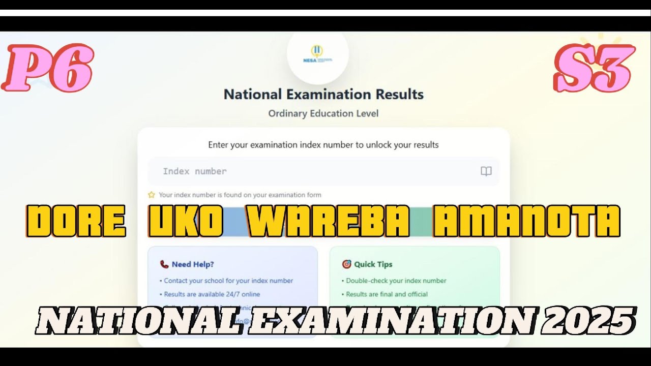 dore uburyo bwo kurebamo amanota p6 na s3 national examination academic ...