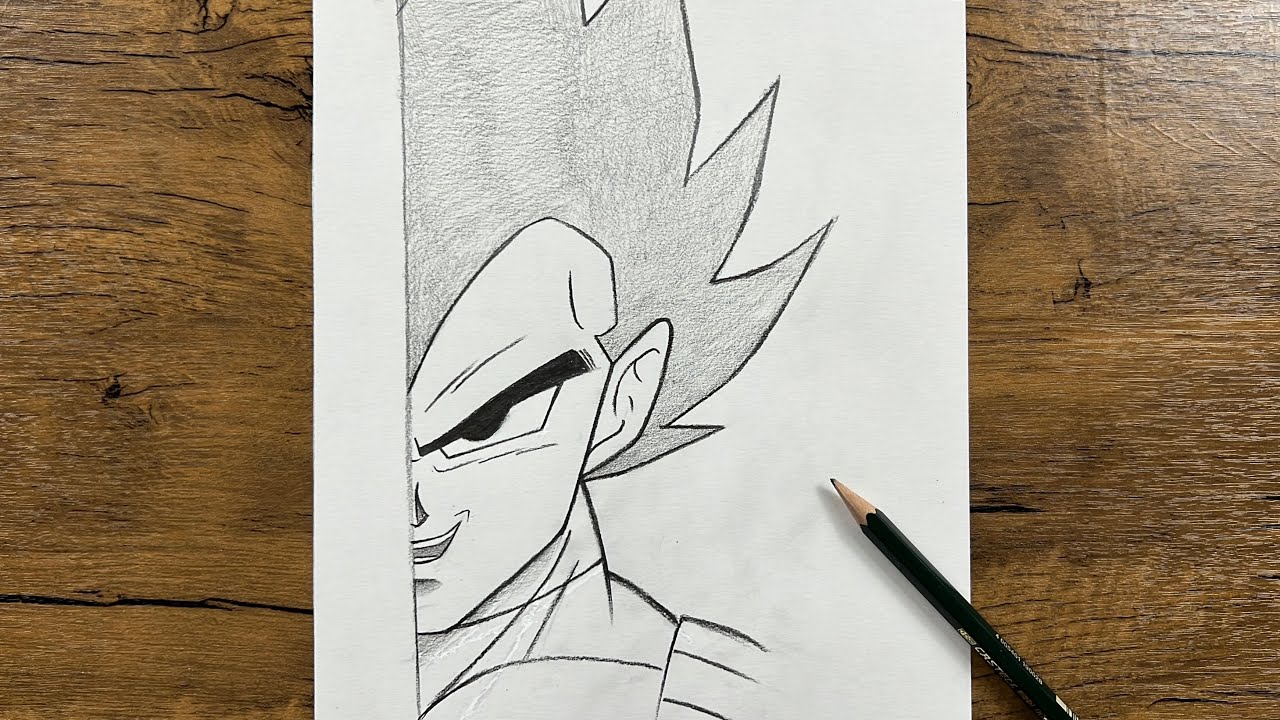 Easy vegeta drawing for beginners | How to draw vegeta step-by-step ...