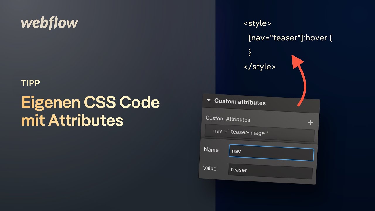 Trick In Webflow Eigenen Css Code Mit Attributes Schreiben Youtube