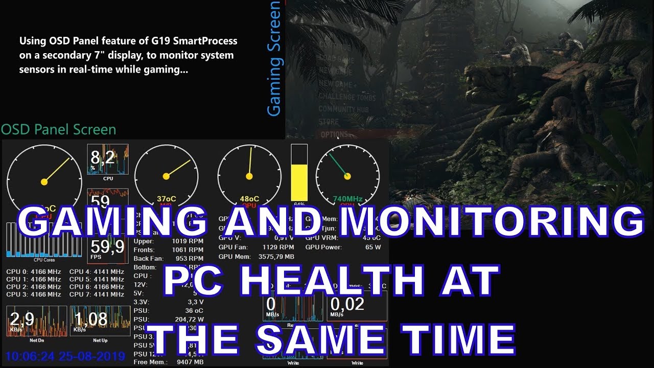 G19 SmartProcess: OSD Panel demo while benchmarking SOTTR - YouTube