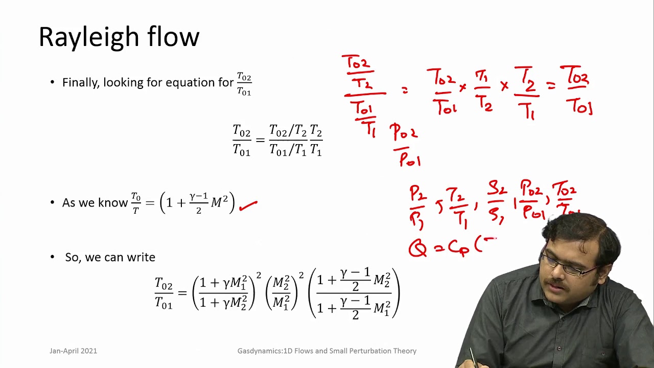 lec46 1D Flows with Heat Addition: Rayleigh Flows- II - YouTube
