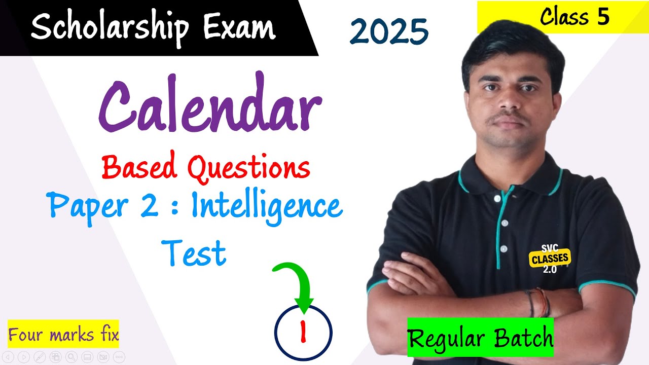 Calendar questions | Intelligence Test | Class 5 Scholarship ...