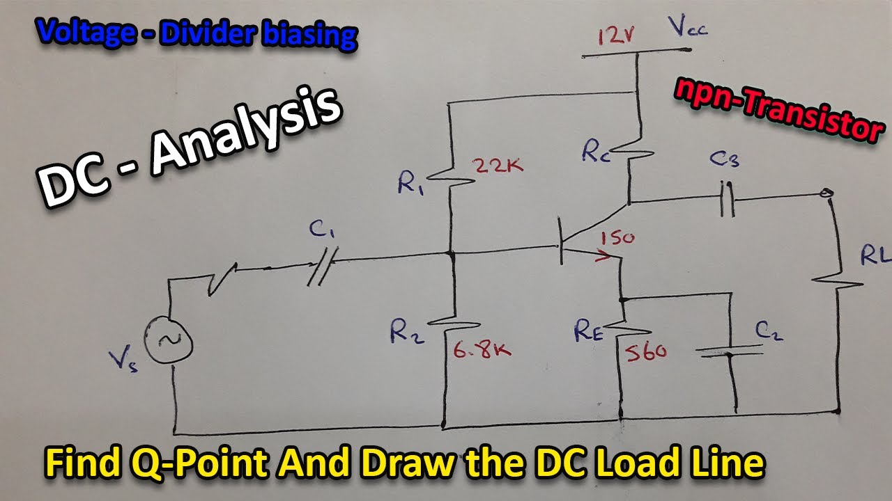 npn -Transistor .... DC Analysis ...ايجاد نقاط العمل و DC LOAD LINE ...