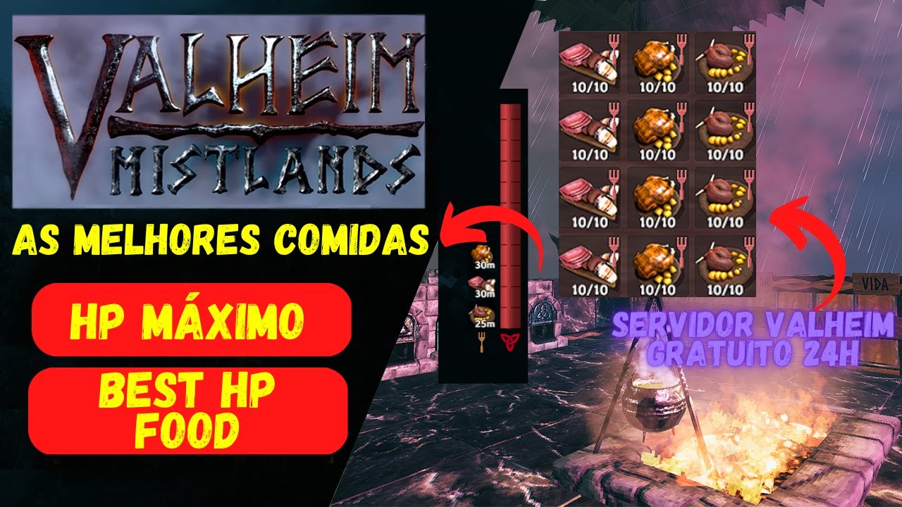 O Maior HP do Jogo! As melhores comidas - Como Criar - Valheim Update ...
