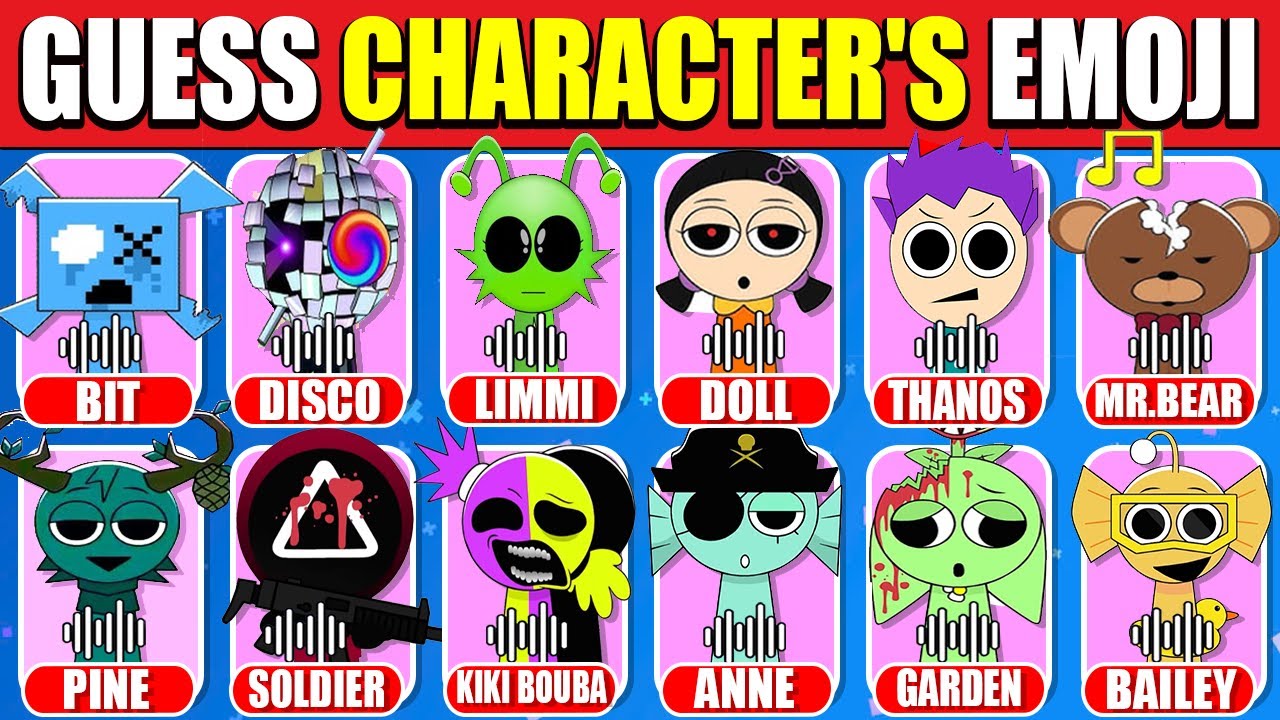 Guess The Squid Game Sprunki OC Compilation🐙By EMOJI🤫Thanos🦹🏻Seong Gi ...