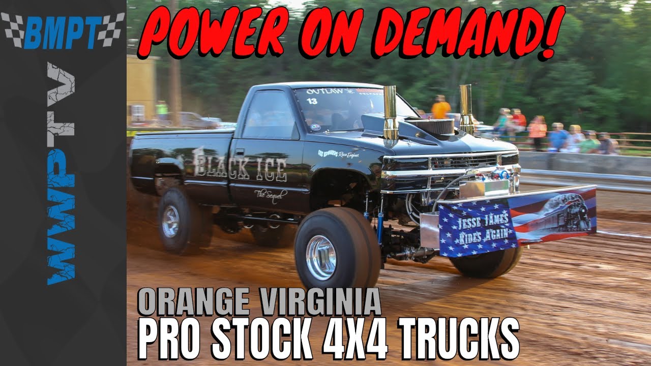 PRO STOCK 4X4 TRUCKS pulling at Orange June 16 2018 - YouTube