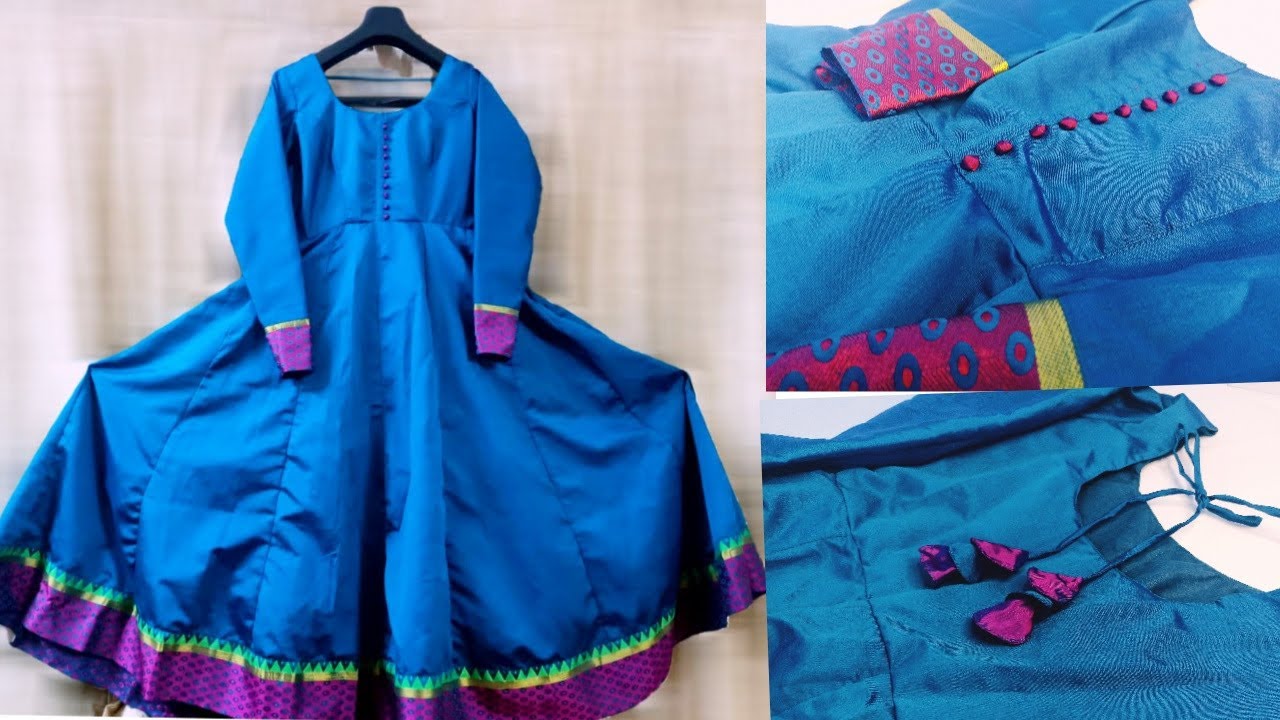 16 panel Anarkali kurti cutting and stitching | Anarkali kurti design ...
