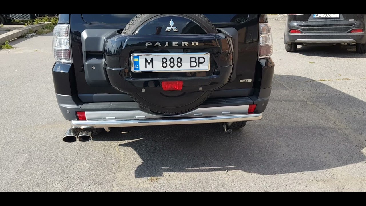 Mitsubishi Pojero Vagon 4 труба заднего бампера (B1-02) - YouTube