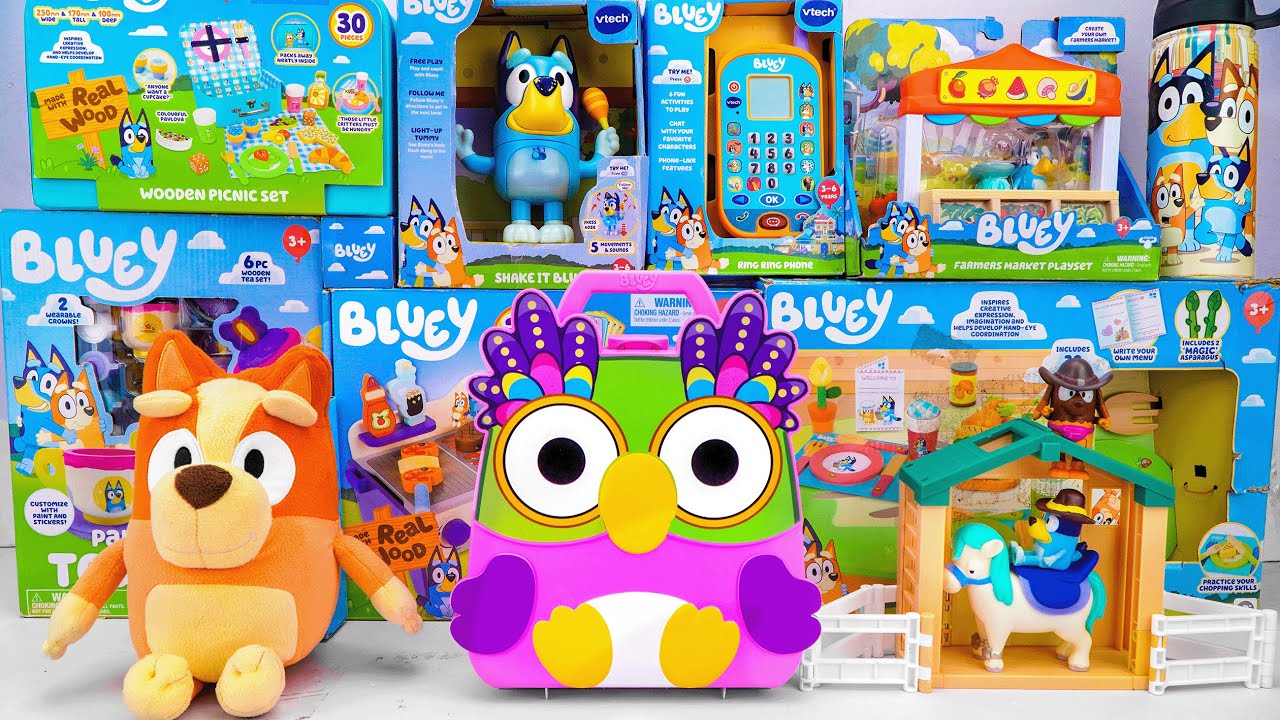 Bluey Toy Collection Unboxing Review 🎁 Chattermax Figure Carrying Case ...