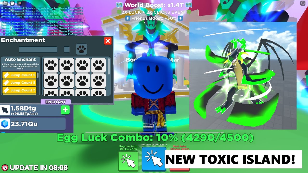 NEW CLICKER SIMULATOR UPDATE LIVE! (ENCHANT AND TOXIC ISLAND!!!) - YouTube