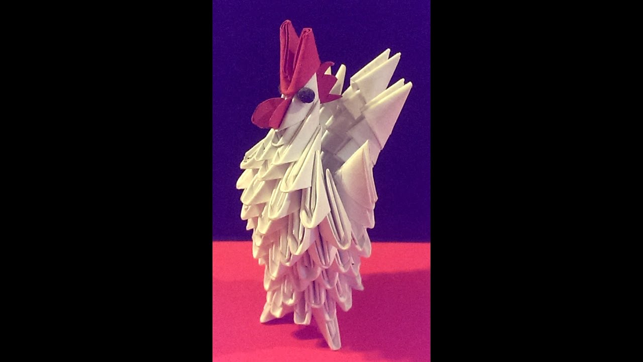 DIY: 3D Origami Tiny Rooster - YouTube