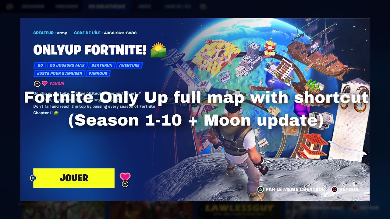 Fortnite Only Up full map with shortcuts (Season 1-10+Moon update ...