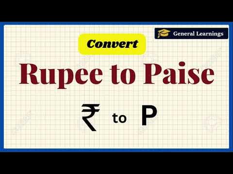 How to convert Rupees to Paise | Convert Rupees to Paise ...