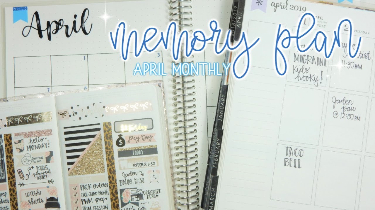 April Memory Plan in my Erin Condren Notebook - YouTube