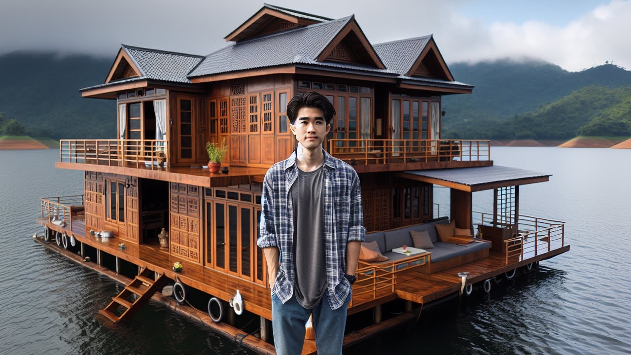 I Built A Big Water Bamboo House On The Lake For 60 Days ⛺ Magic House ...
