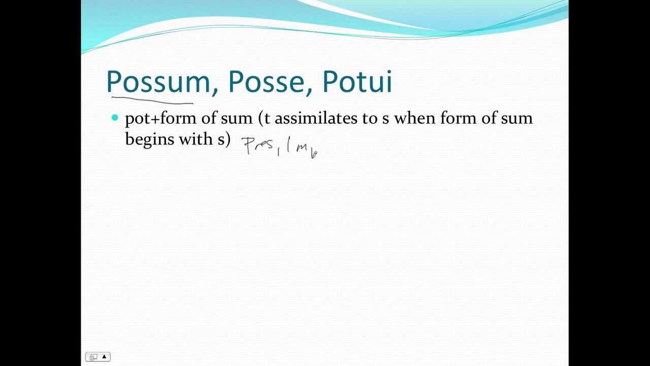 Present Tense of Possum, Posse, Potui - YouTube