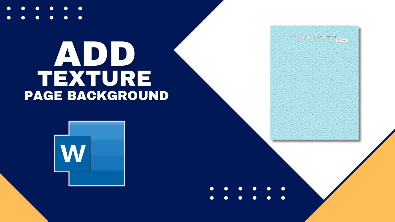 How to Add Texture Page Background in Microsoft Word - YouTube