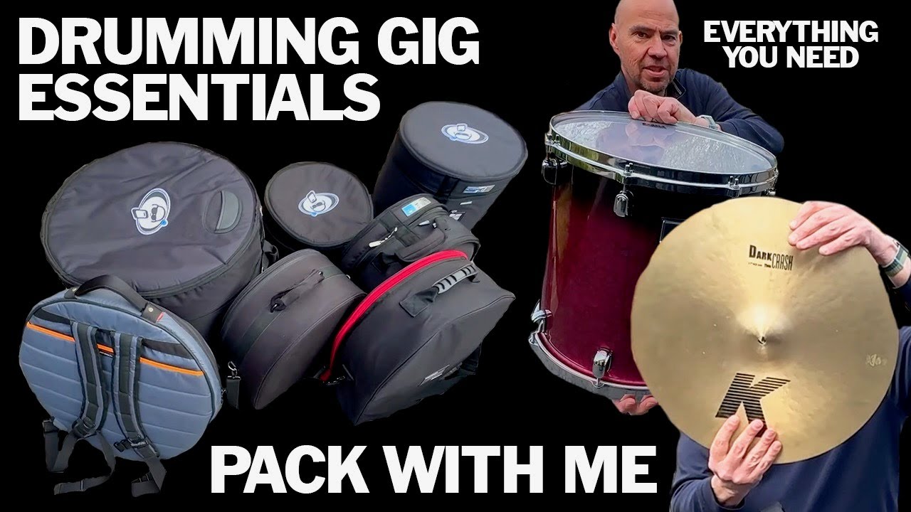 Drumming Gig Essentials - equipment run-through : PACK WITH ME - YouTube