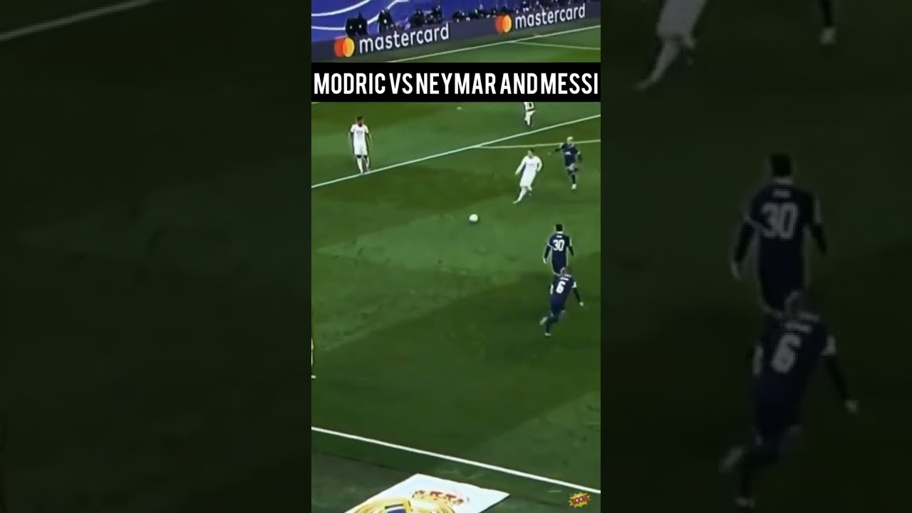 Modric dribbling past Messi and Neymar ! - YouTube