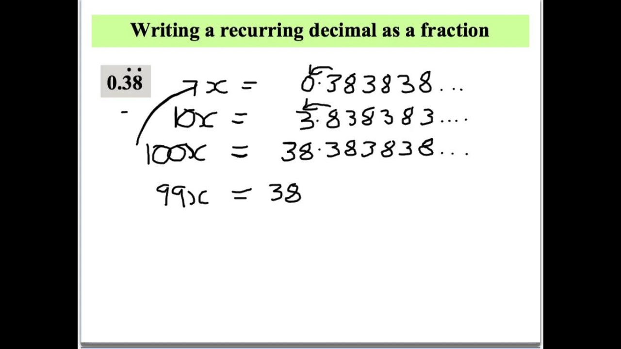 Writing Recurring Decimals As Fractions YouTube writing-recurring-decimals-as-fractions-youtube