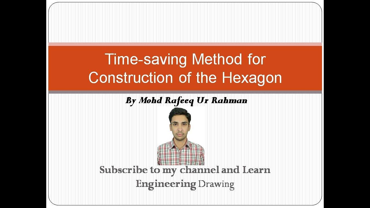 Hexagon Construction | Hexagon Drawing | How to Draw Hexagon in ...