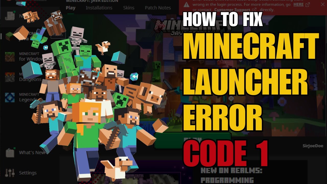 How to Fix Minecraft Launcher Error 1 in Windows - YouTube