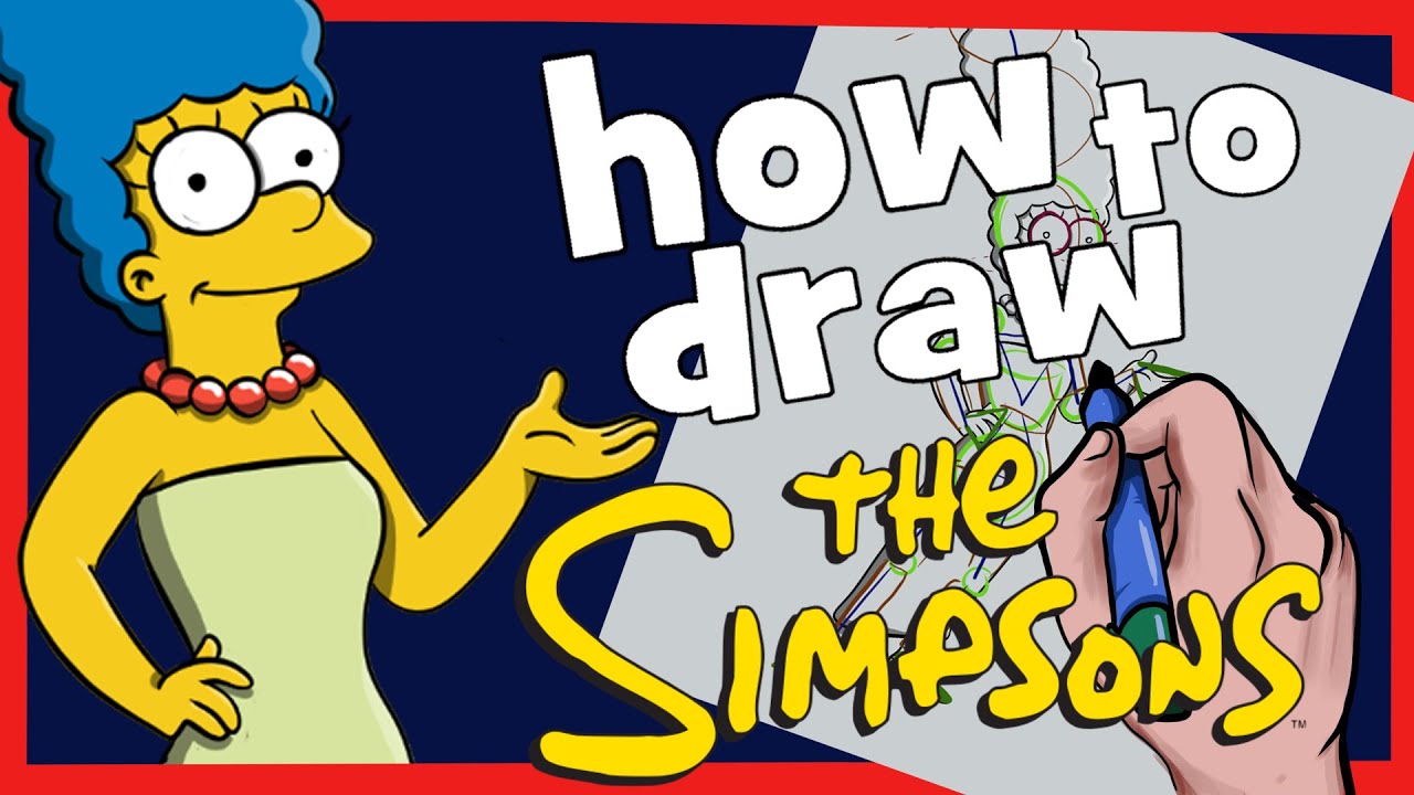 How to Draw The Simpson Marge Step by Step in Cartoon Style - YouTube