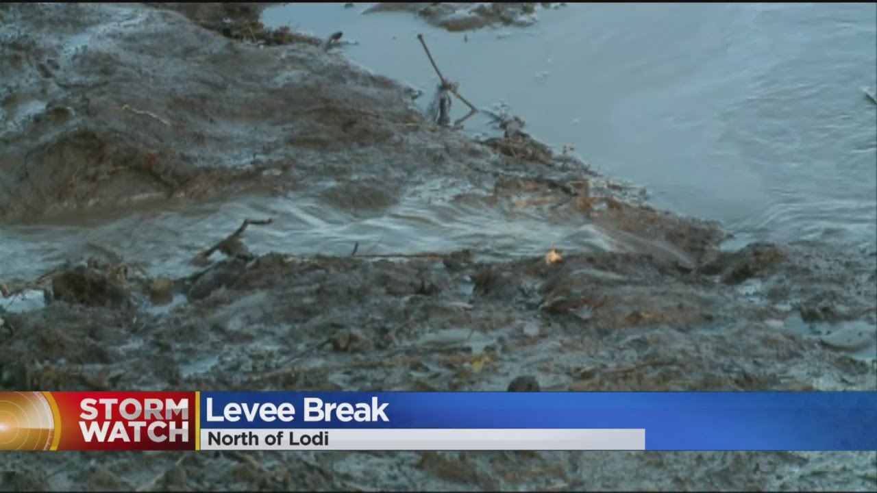 Levee Break In San Joaquin County Soaks Vineyard - YouTube