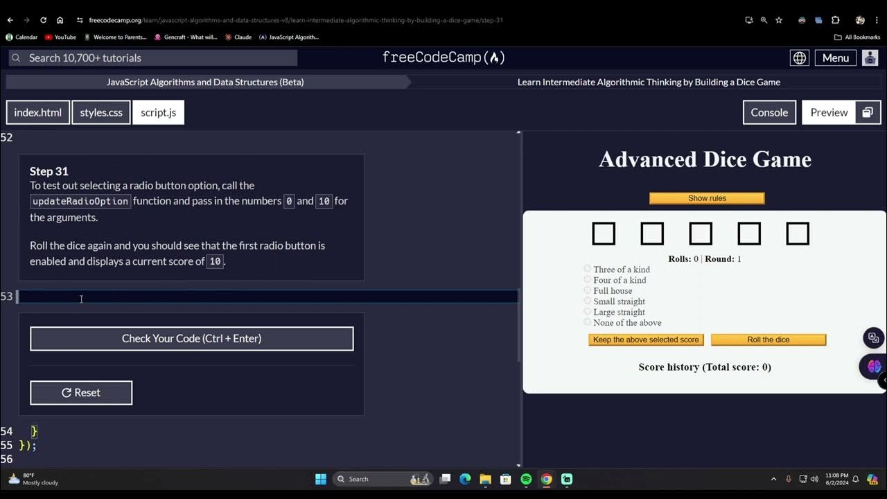 Algorithmic Thinking Dice Game 31 - YouTube