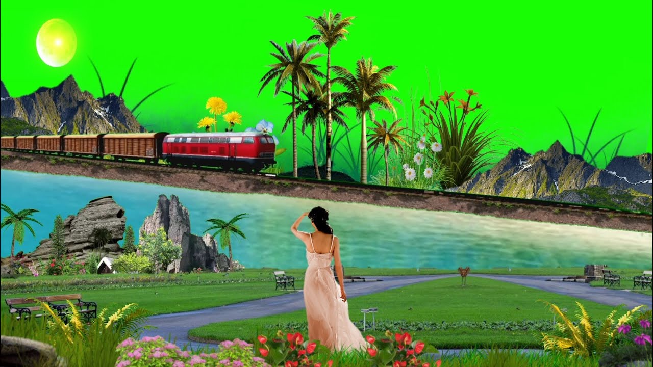 Green screen video Train ll Green screen video running train - YouTube