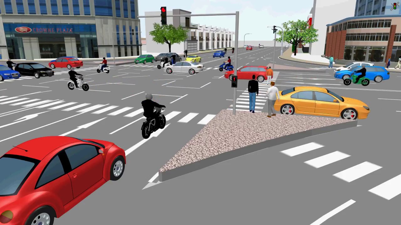 VISSIM: Simulation of pedestrians crossing the road (Mô phỏng người đi ...